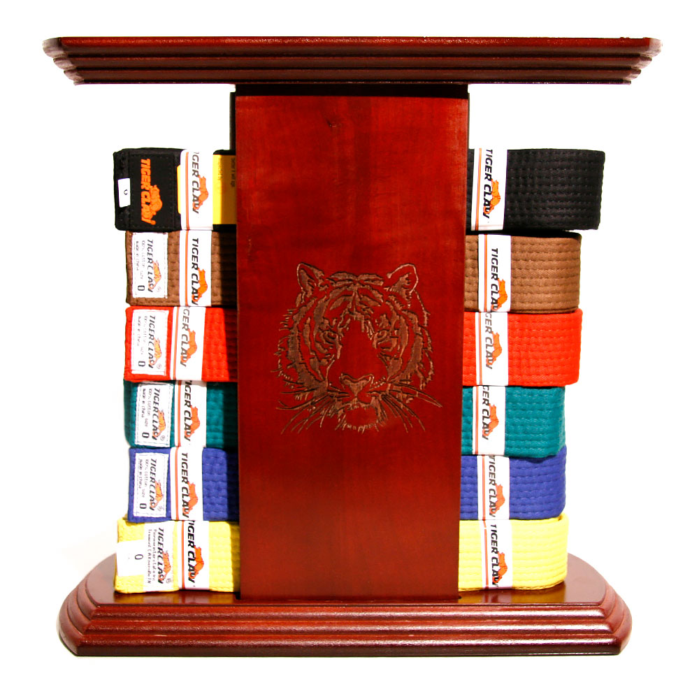 Table-Top Belt Display with Carved Dragon
