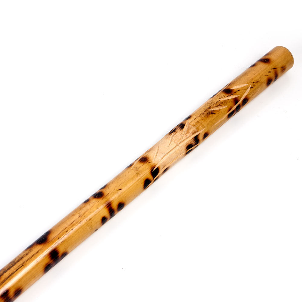 Wooden Weapon - Burned Rattan Bo with Carved Design - 60"/72"